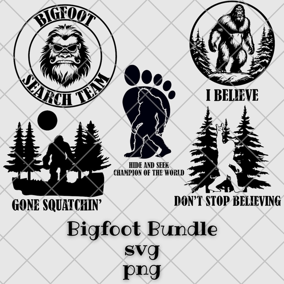 Bigfoot SVG PNG Bundle - Etsy