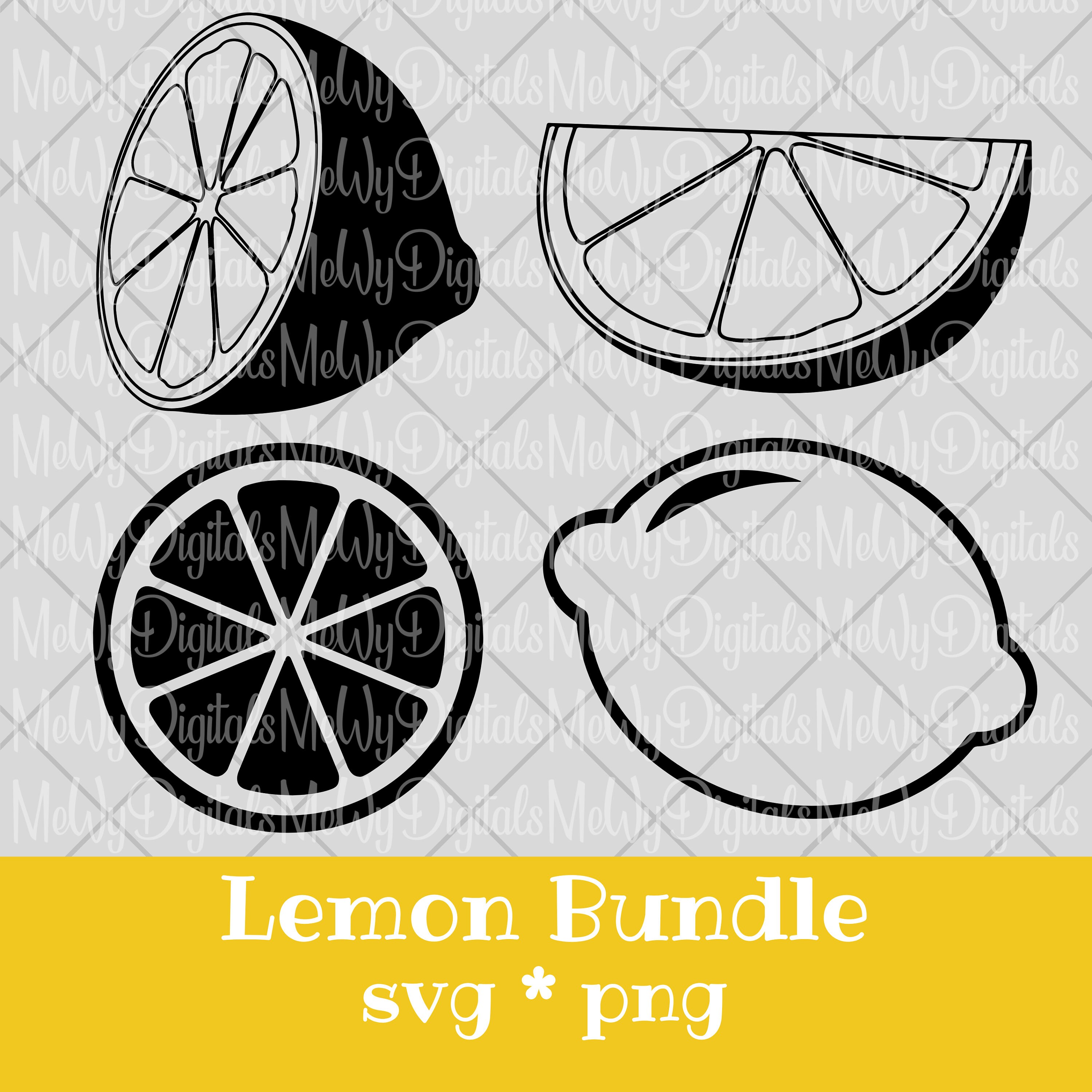 Lemon SVG PNG Bundle - Etsy