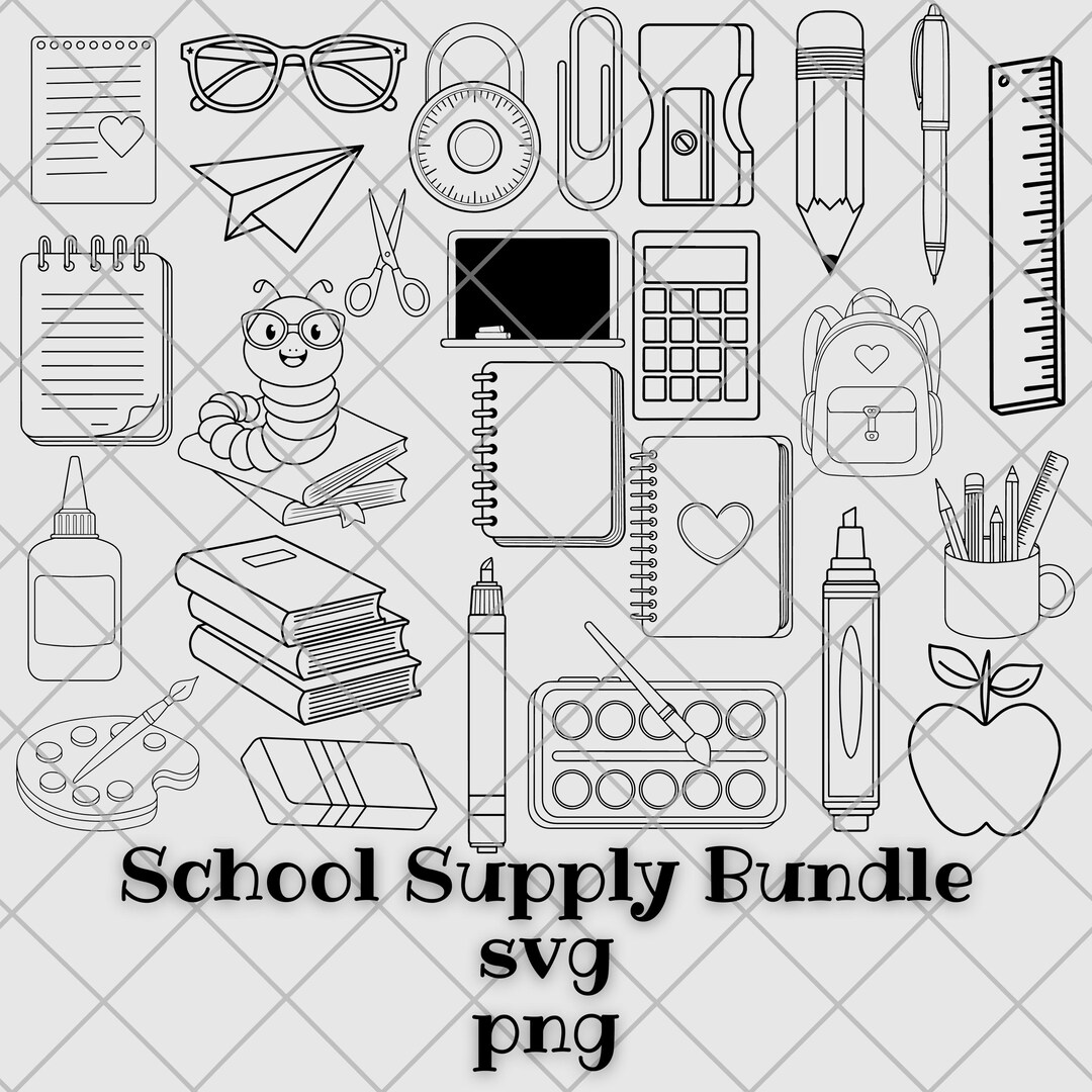 School SVG PNG Bundle - Etsy