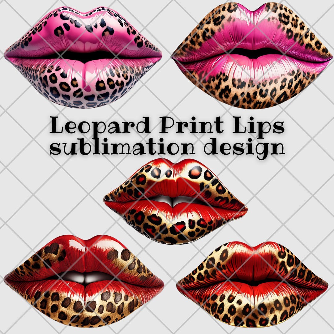 Leopard Print Lips PNG - Etsy