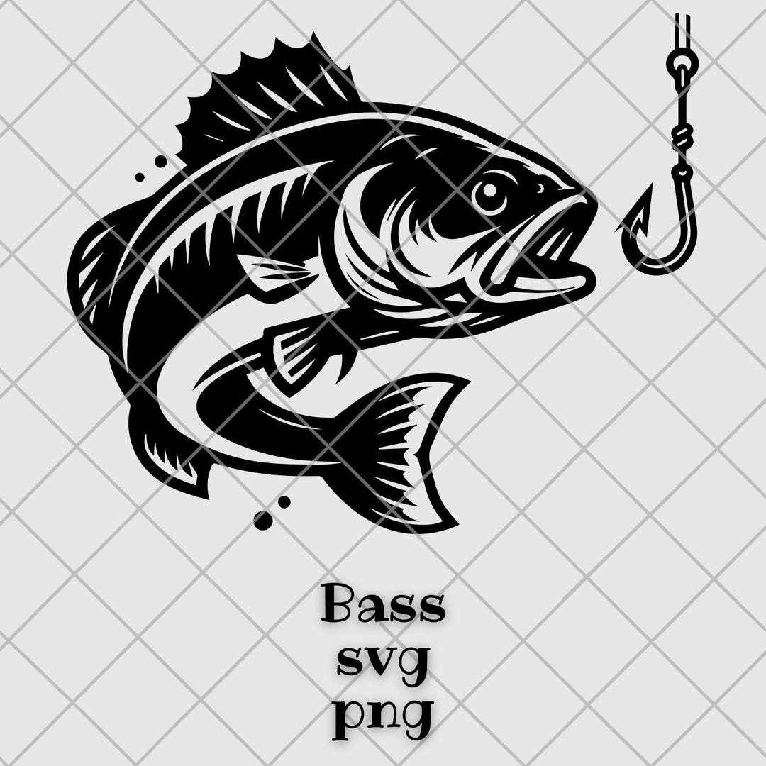 Bass Fish SVG PNG - Etsy