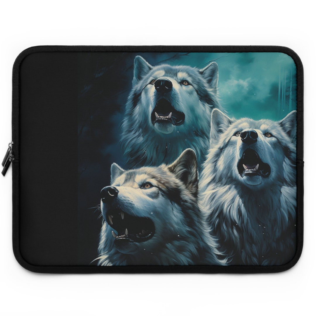Wolves Laptop Case Howling Wolf Laptop Sleeve Therian Spirit - Etsy