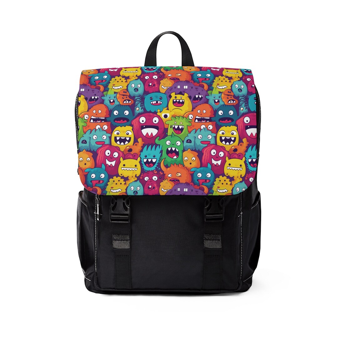 Monsters Backpack, Cute Ghost Casual Shoulder Back Pack, Book Bag for ...