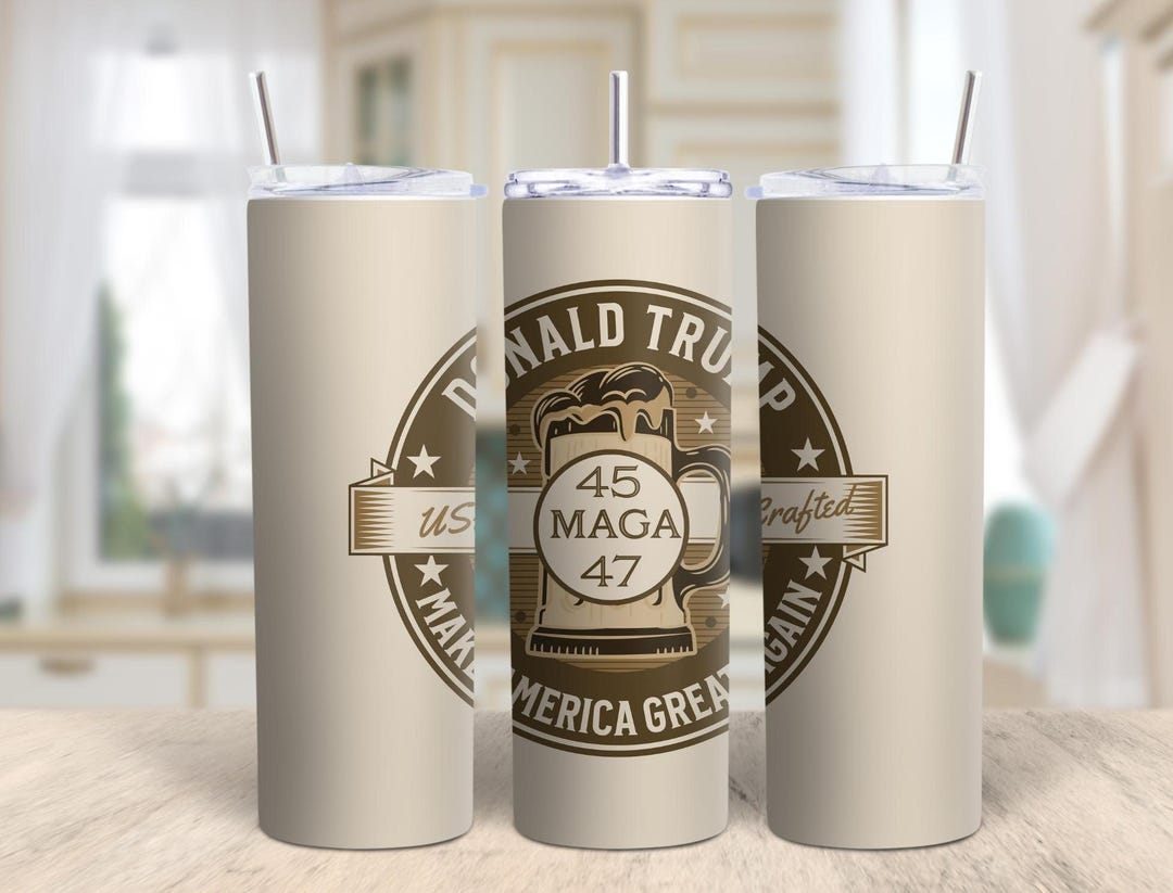 Trump Beer Label Tumbler Wrap MAGA Mug Emblem Make America Great Again ...