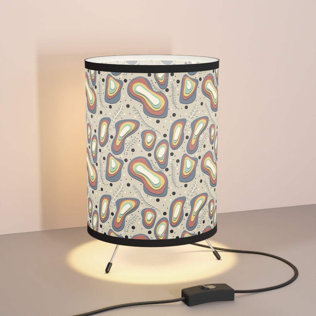 Abstract Boho Lamp Cottagecore Room Tripod Lamp USCA Plug - Etsy