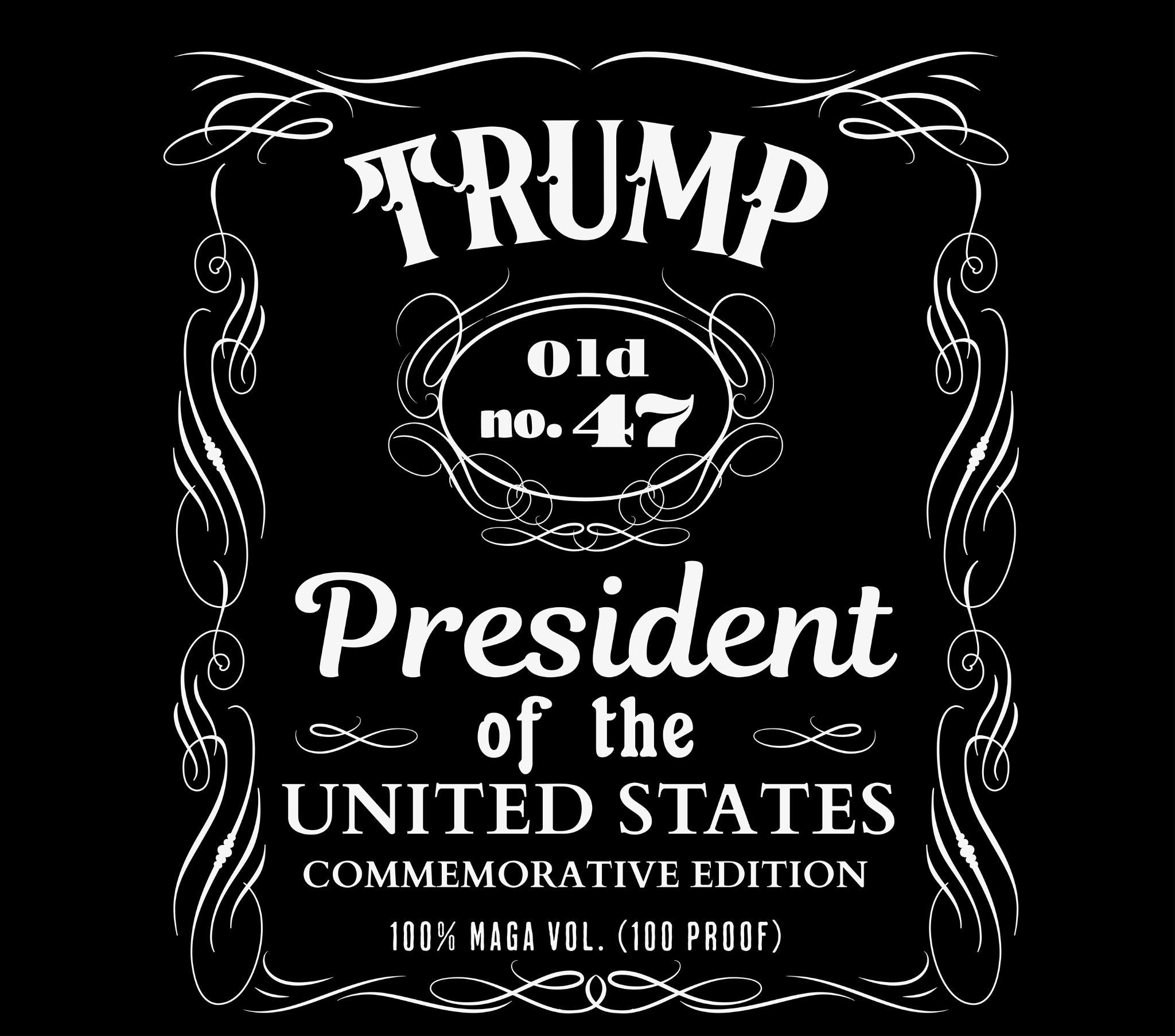 TRUMP Whiskey Label Tumbler Wrap Label TRUMP 47 President of the United ...