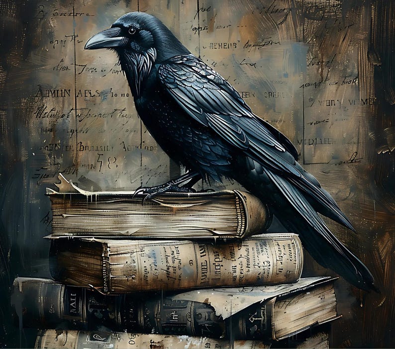 Raven Book Stack Tumbler Wrap Png Sublimation Design for 20 Oz Tumbler ...