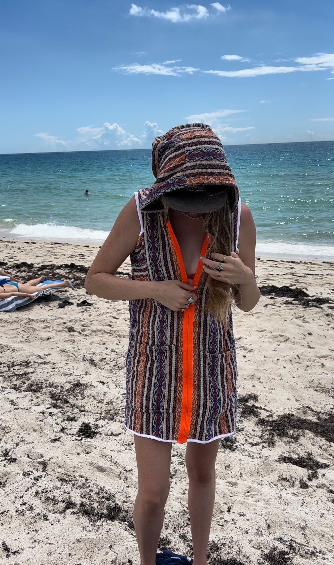 RECYCLED TOWEL PONCHO - Beach Coverup , Changing Poncho, Towel Dress ...