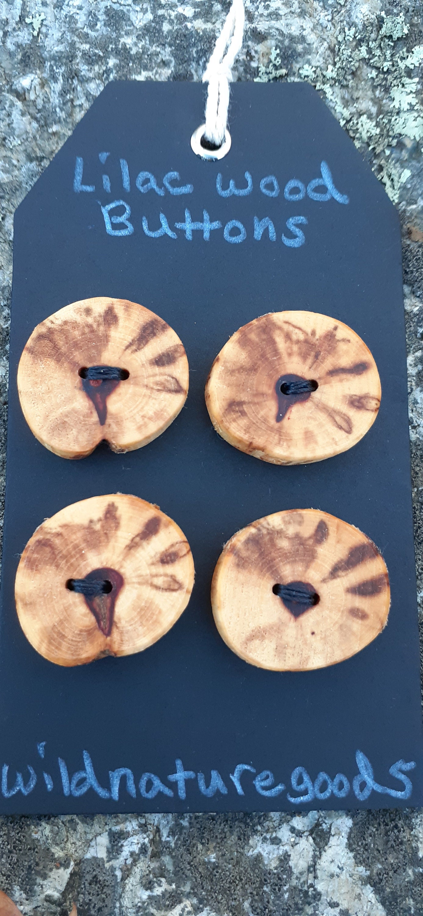 Handmade Lilac Wood Buttons, 4 in a Pack (1 Inch Wide by 1/4 Inch Thick ...