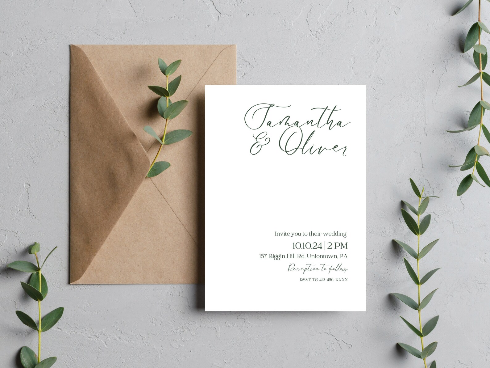 Minimalist Wedding Invitation Template Wedding Invite Template Wedding ...