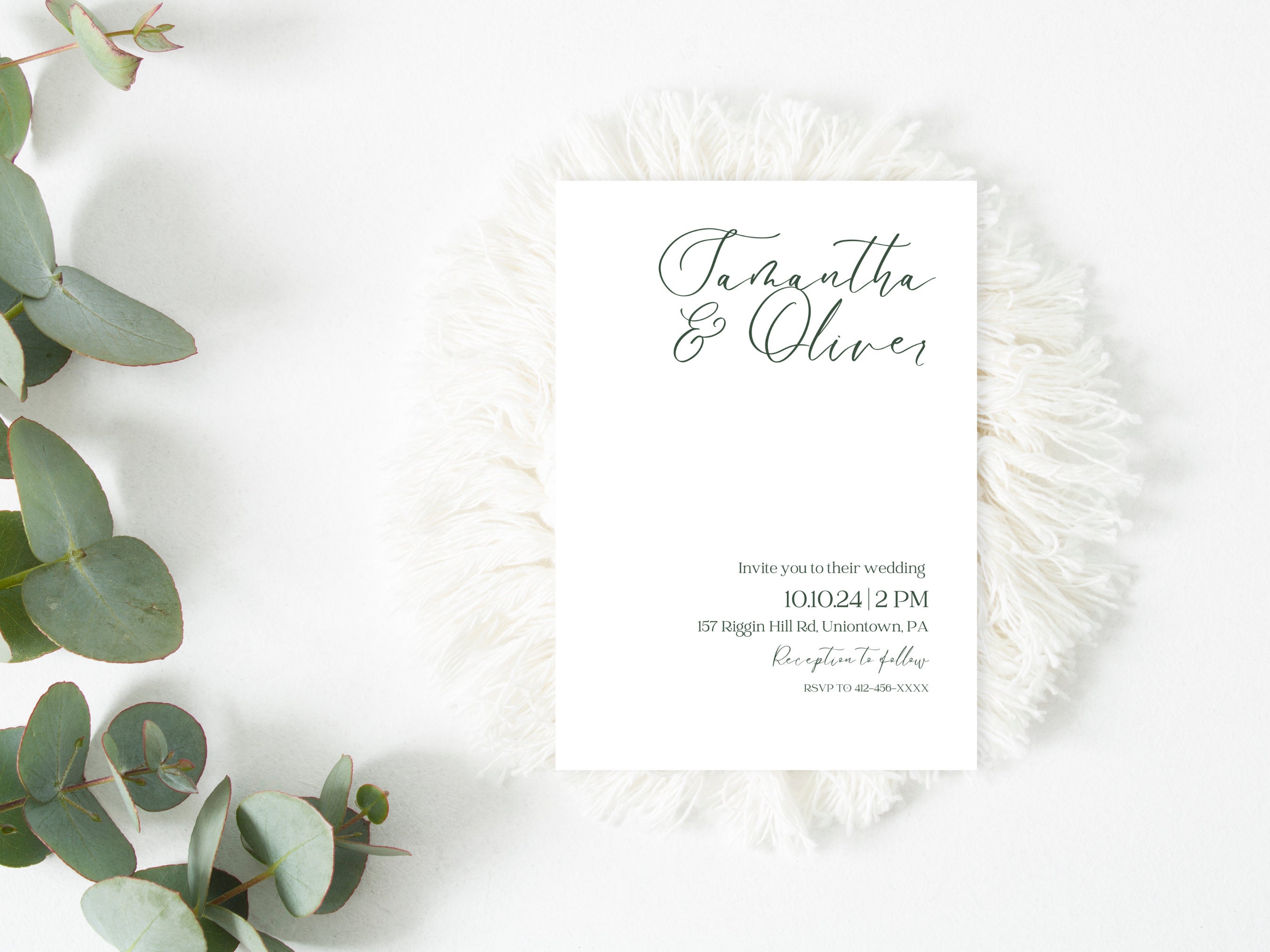 Minimalist Wedding Invitation Template Wedding Invite Template Wedding ...