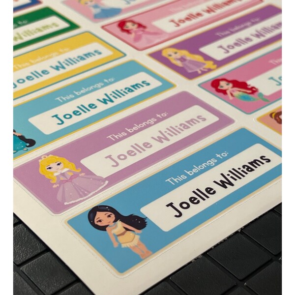 Princess Water Labels - Etsy