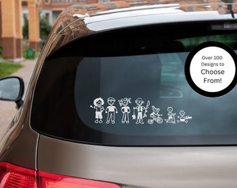 Create Your Own Stick Figure Family Vinyl Decal/sticker - Etsy