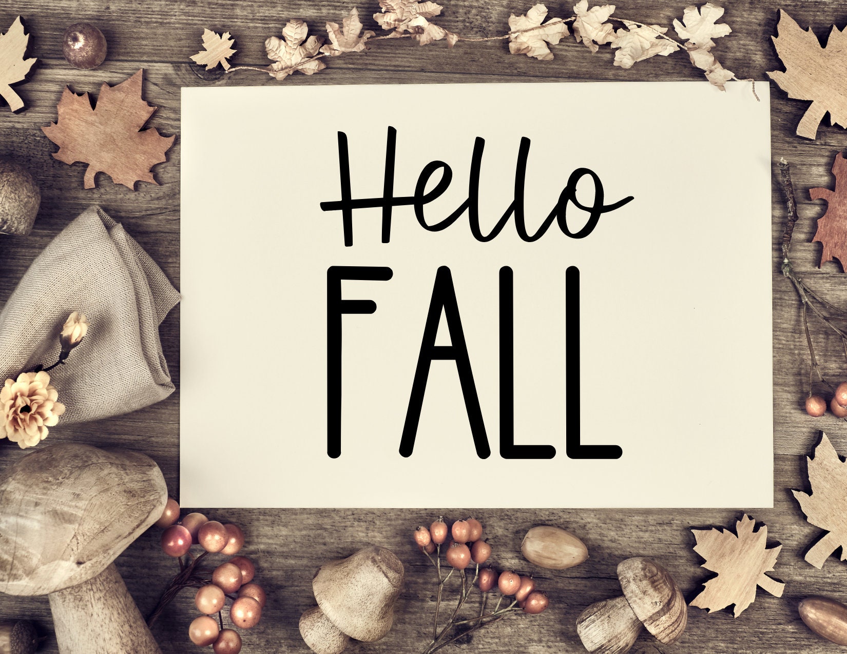 Fall Vinyl Decal Hello Fall Vinyl Decal Permanent Fall Vinyl Decal ...