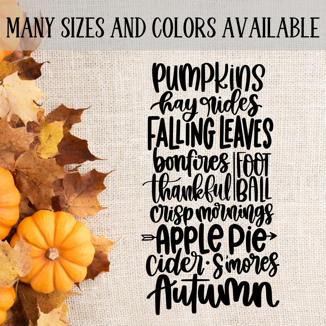 Fall Vinyl Decal Fall Themed Vinyl Decal Farmhouse Fall Vinyl Decal ...