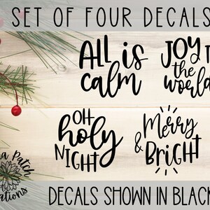 Set of 4 Large Christmas Vinyl Decals Can Be Used to Create Christmas ...