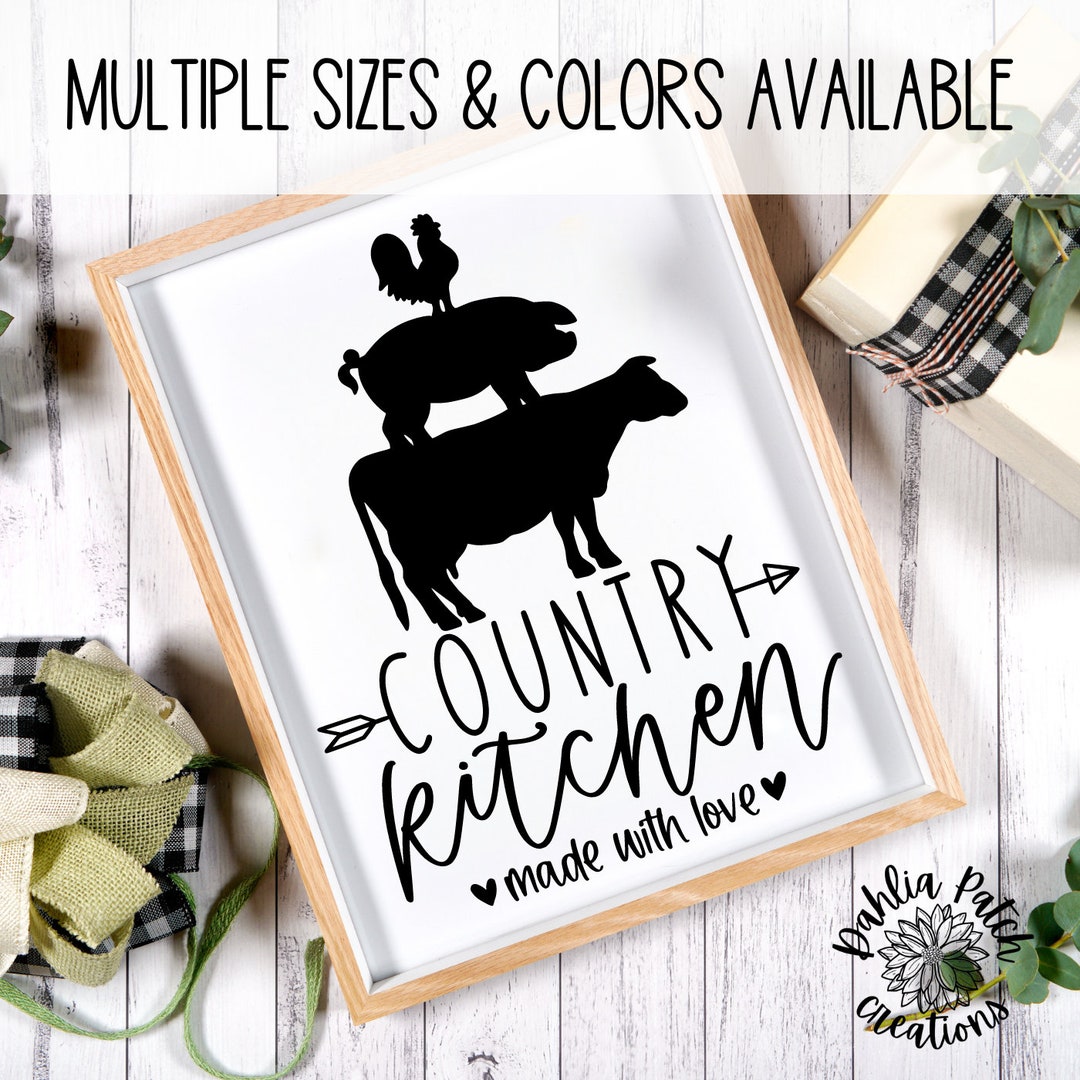 Farmhouse Vinyl Decal Country Kitchen Vinyl Decal Country Vinyl Decal ...