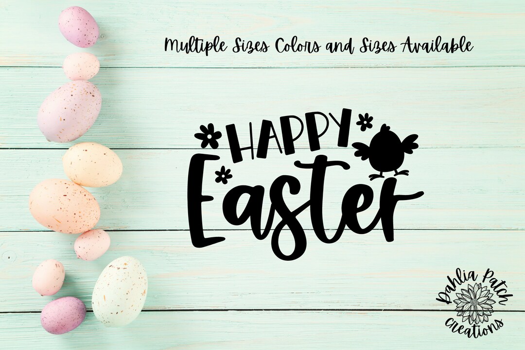 Easter Vinyl Decal Easter Decor Decals Happy Easter Vinyl Decal. Can Be ...