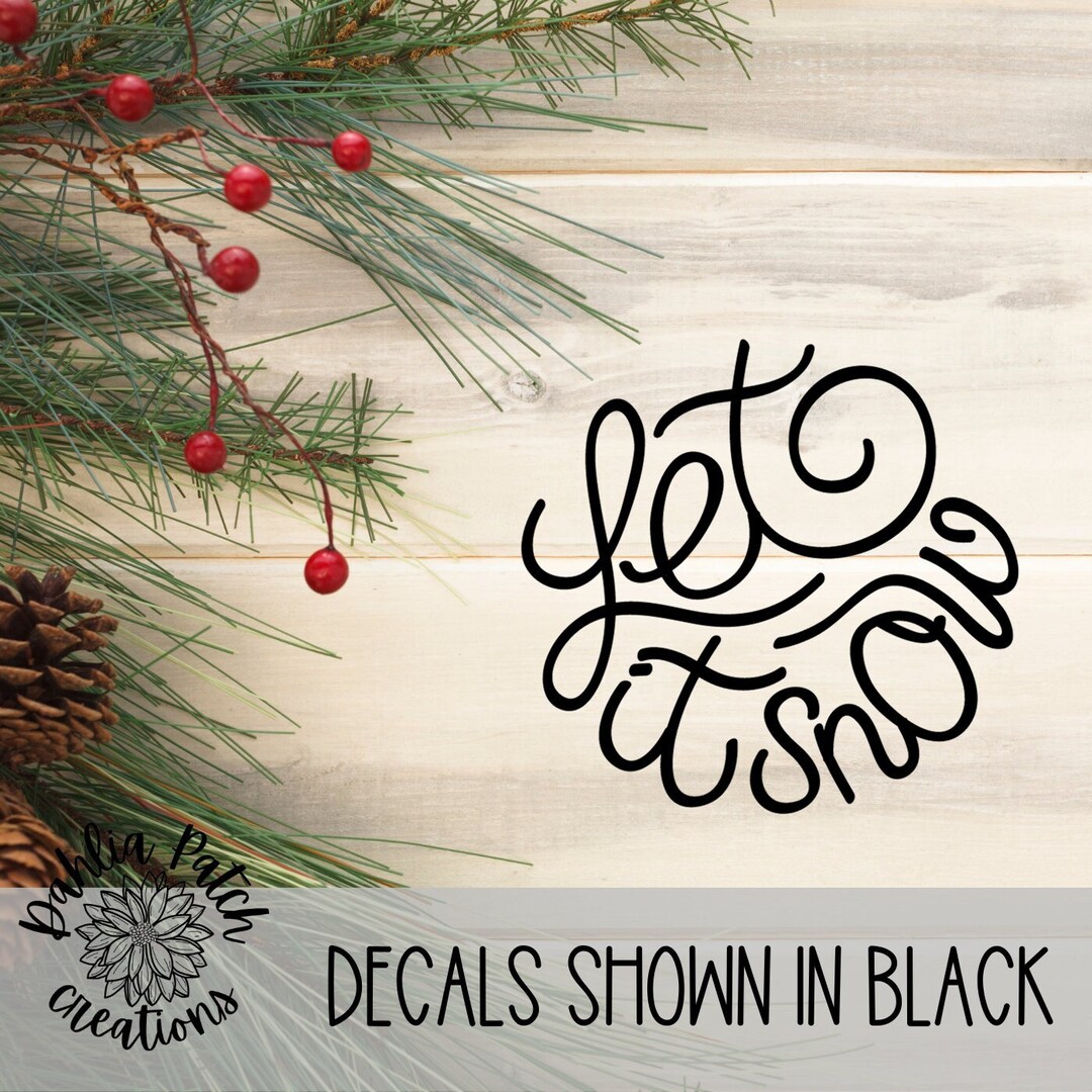 Large Christmas Ornament Vinyl Decals Christmas Decal Let It Snow Vinyl ...