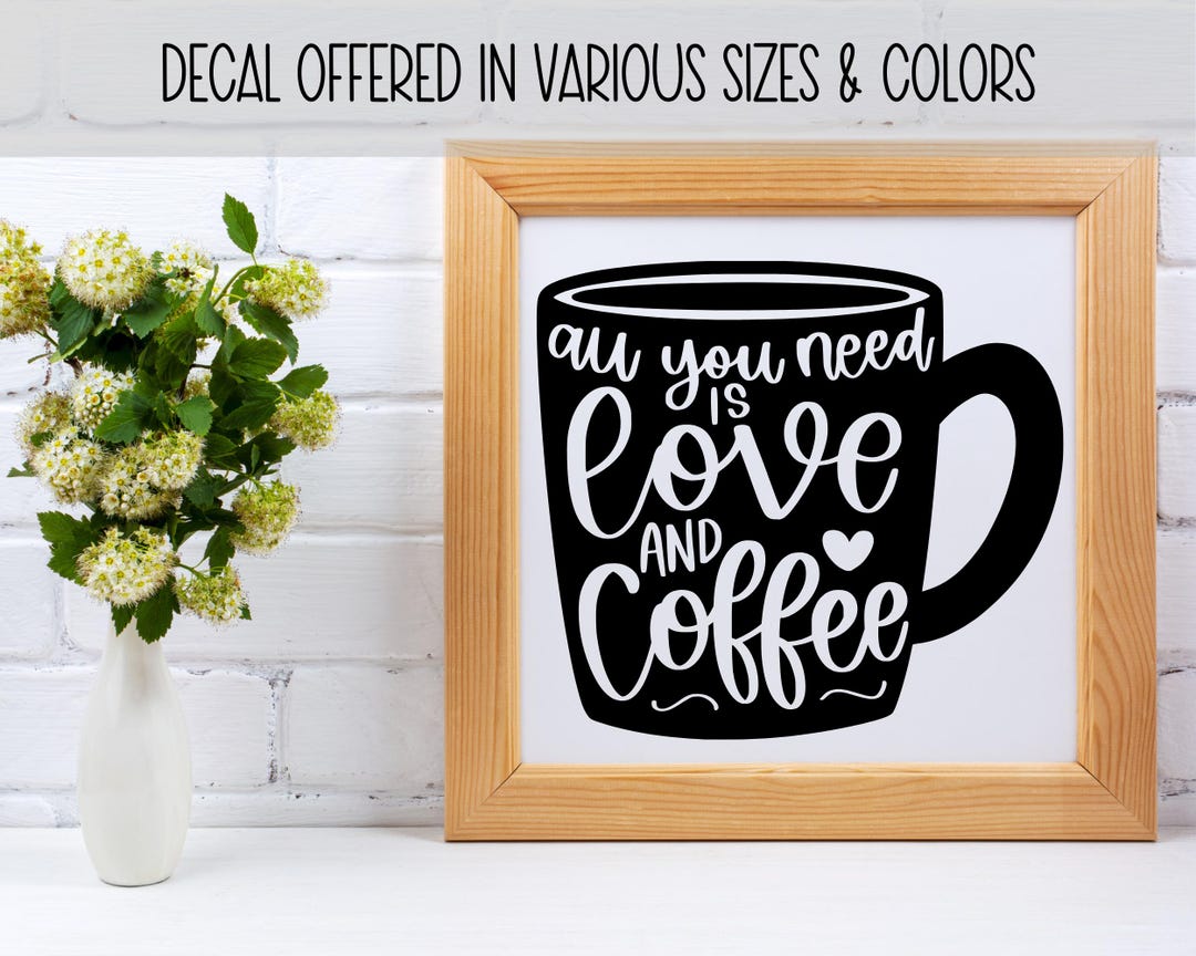 Coffee Bar Vinyl Decal: Kitchen Decor, Permanent Vinyl - Etsy