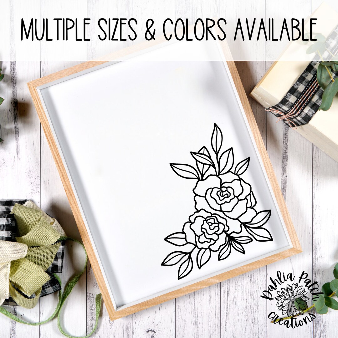 Floral Corner Vinyl Decal: Boho Home Decor - Etsy