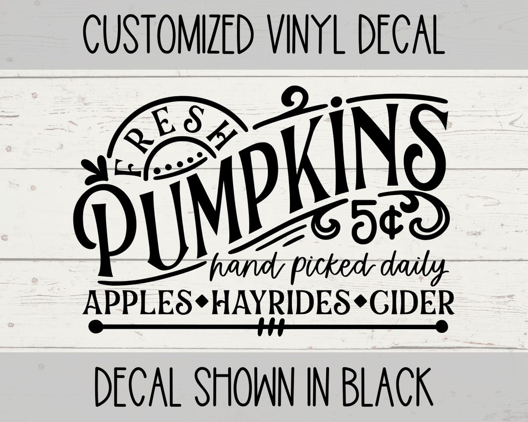 Fall Vinyl Decal Pumpkin Vinyl Decal Pumpkin Sticker Autumn Wall Decal ...