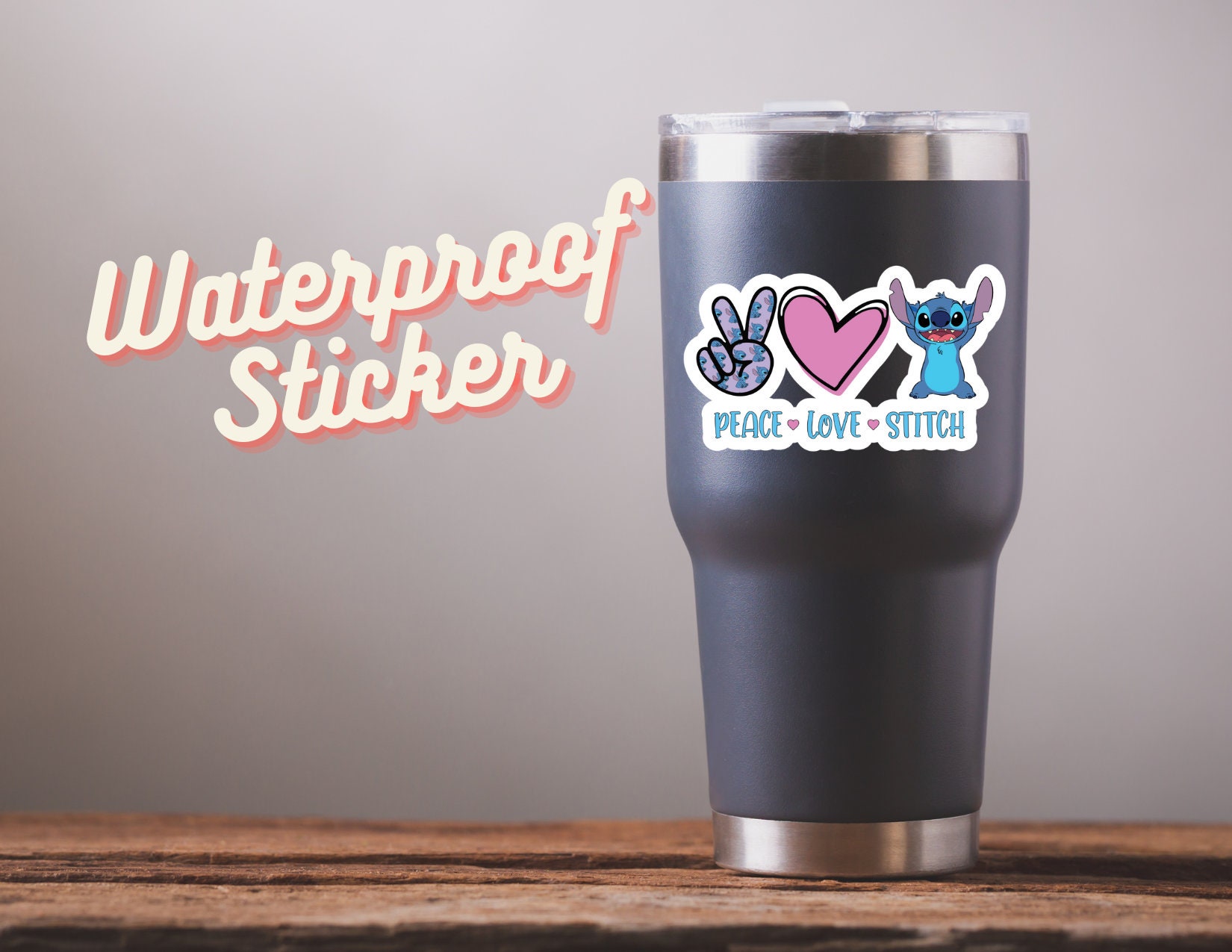 Stitch Sticker Peace Love Stitch Sticker Waterproof Sticker Stitch ...