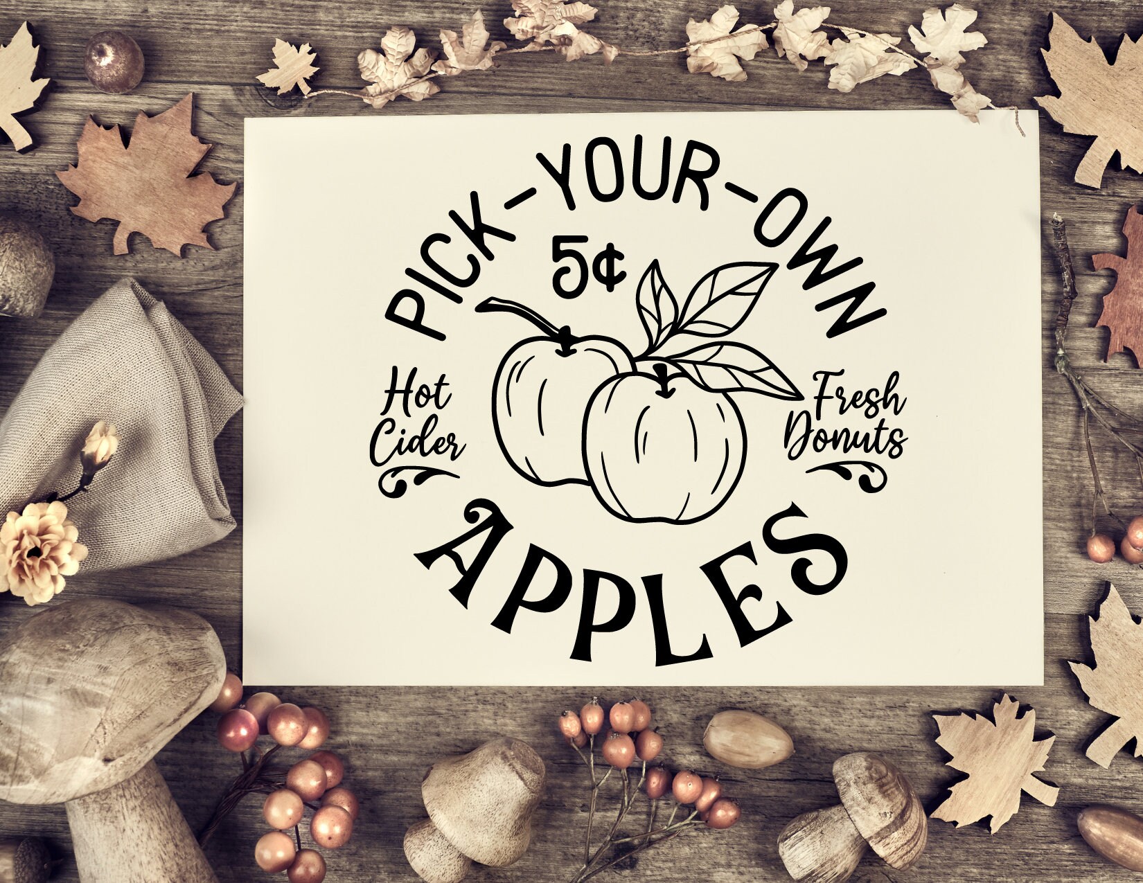 Fall Vinyl Decal Permanent Vinyl Decal Pick Your Own Apples - Etsy