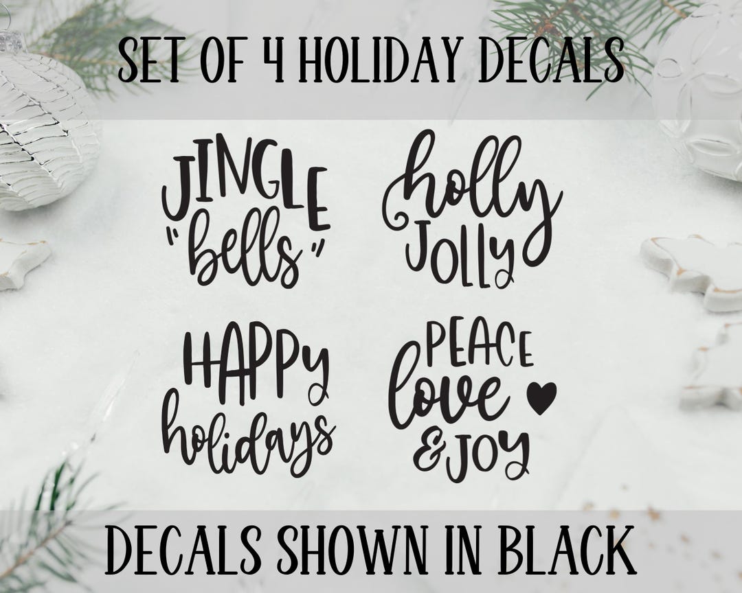 Christmas Ornament Vinyl Decals: Holiday Decor, Set of 4 - Etsy