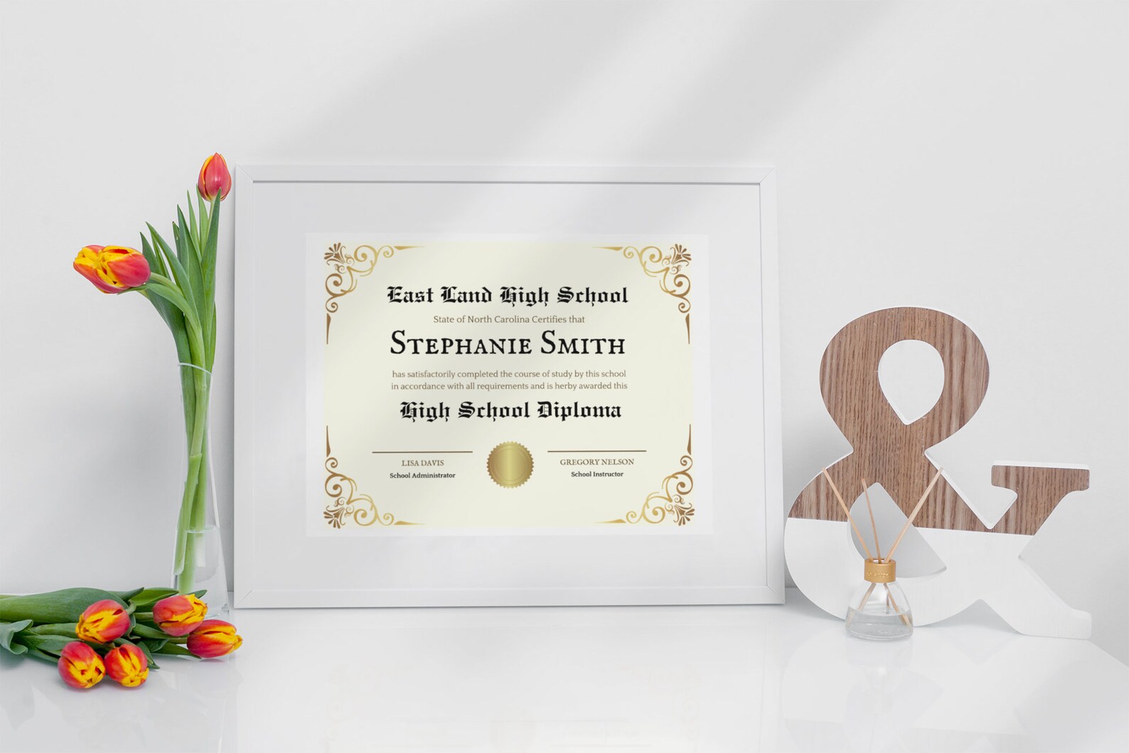 Homeschool Diploma, Editable Digital Homeschool High School Diploma ...