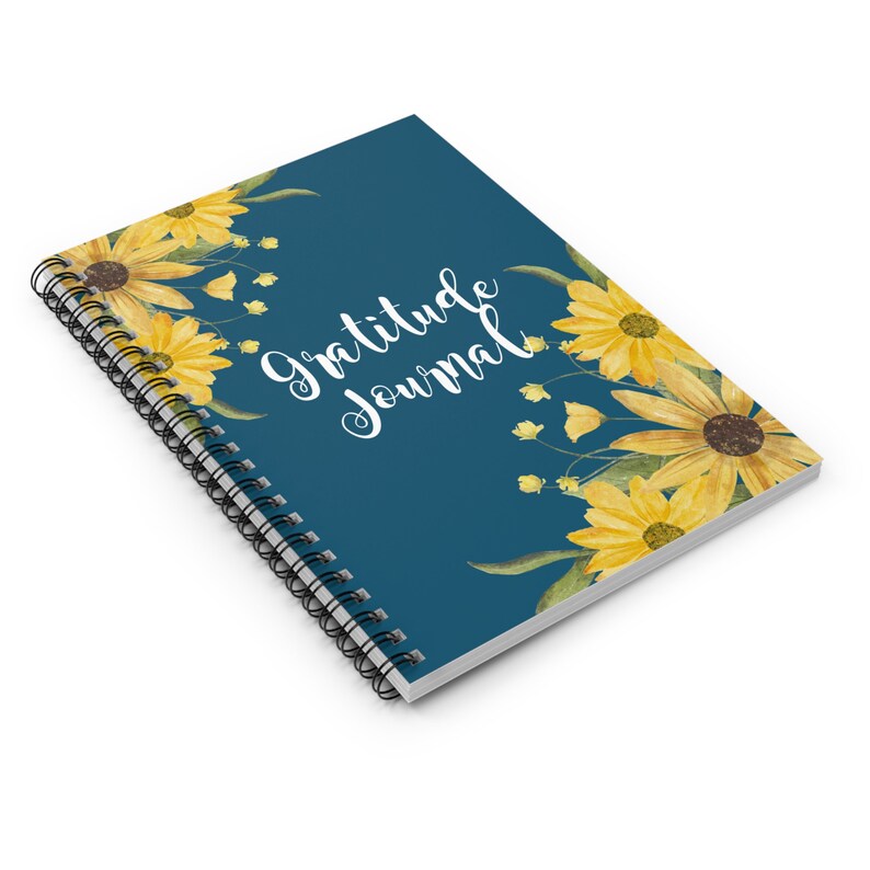 Sunflower Gratitude Journal Spiral Notebook Ruled Line Paper - Etsy