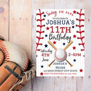 Baseball Birthday Invitation Template: Sport Party, Editable in Canva ...