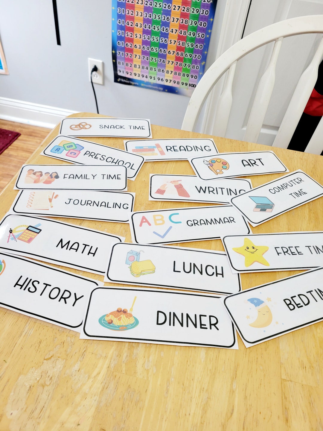 Daily Schedule Cards Homeschool Daily Schedule Cards PDF Print at Home ...