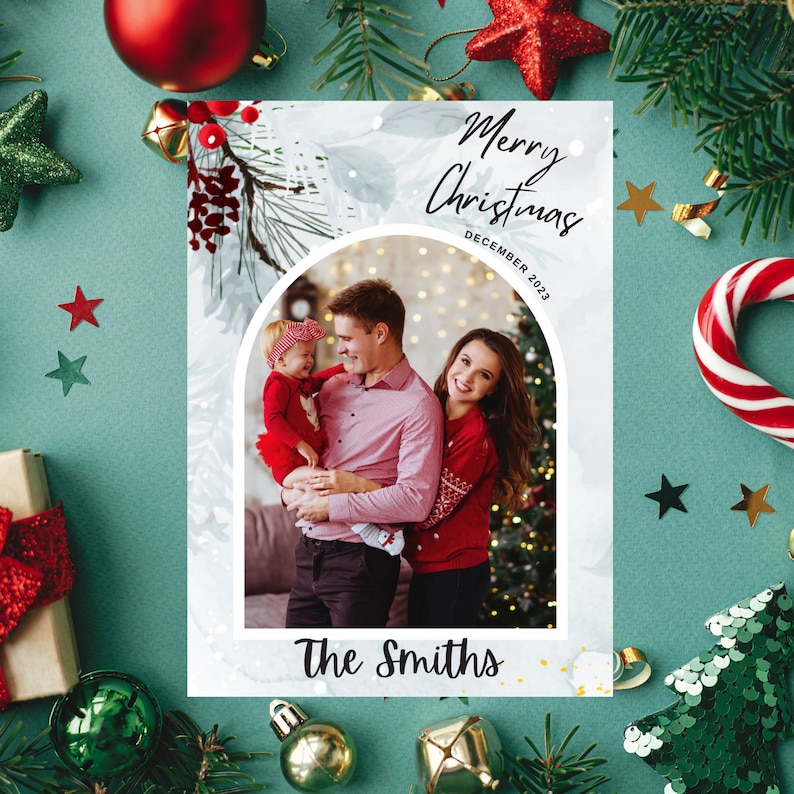Printable Christmas Cards, Editable Christmas Cards, Photo Christmas ...