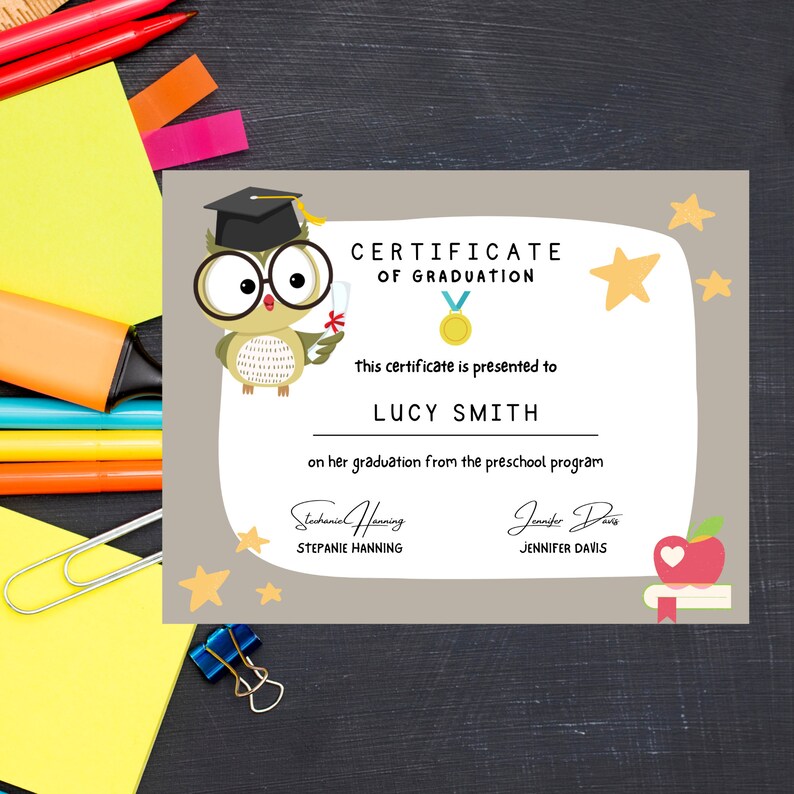 Preschool Graduation Certificate, Preschool Graduation Diploma ...