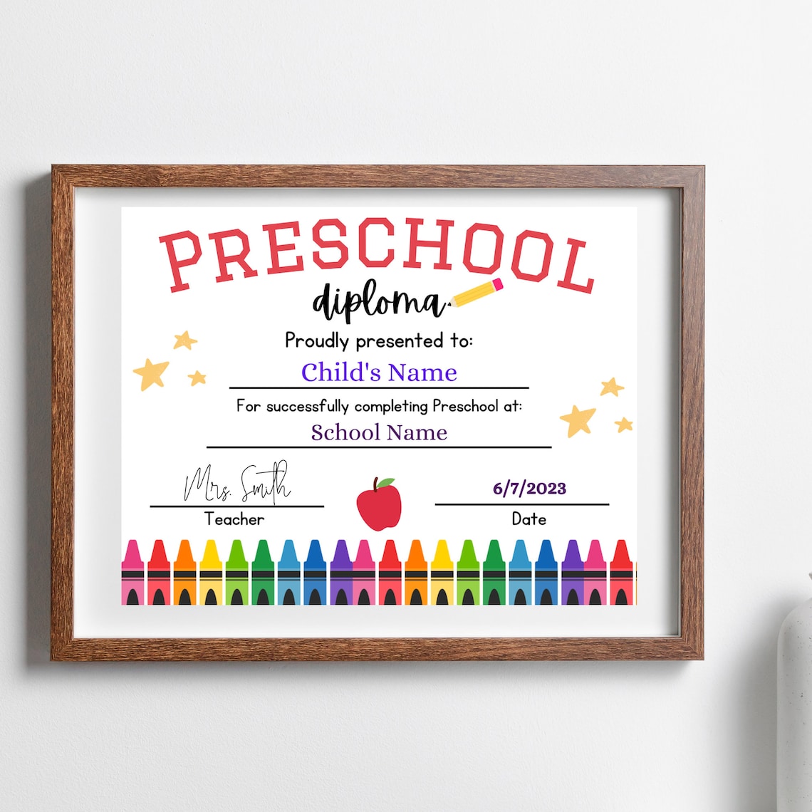 Preschool Diploma, Printable Preschool Diploma, Preschool Graduation ...