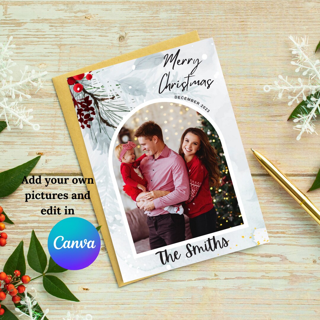 Printable Christmas Cards, Editable Christmas Cards, Photo Christmas ...