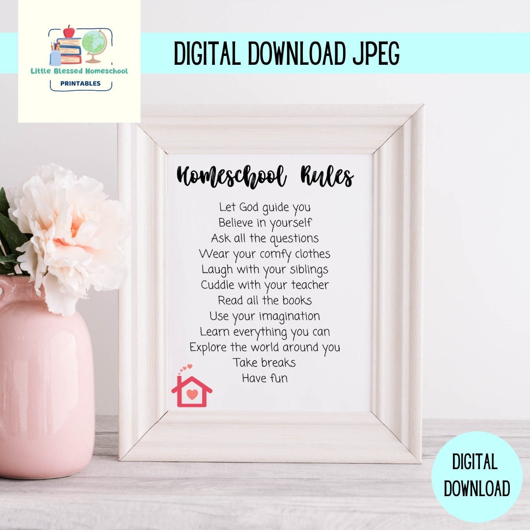 Homeschool Rules Homeschool Room Decor Homeschool Wall Art Homeschool ...