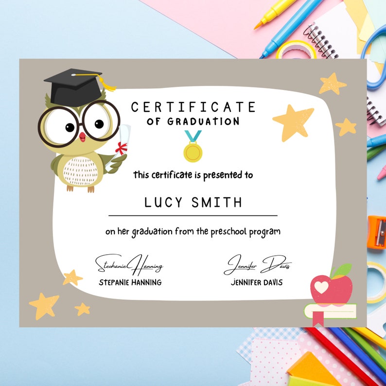Preschool Graduation Certificate, Preschool Graduation Diploma ...