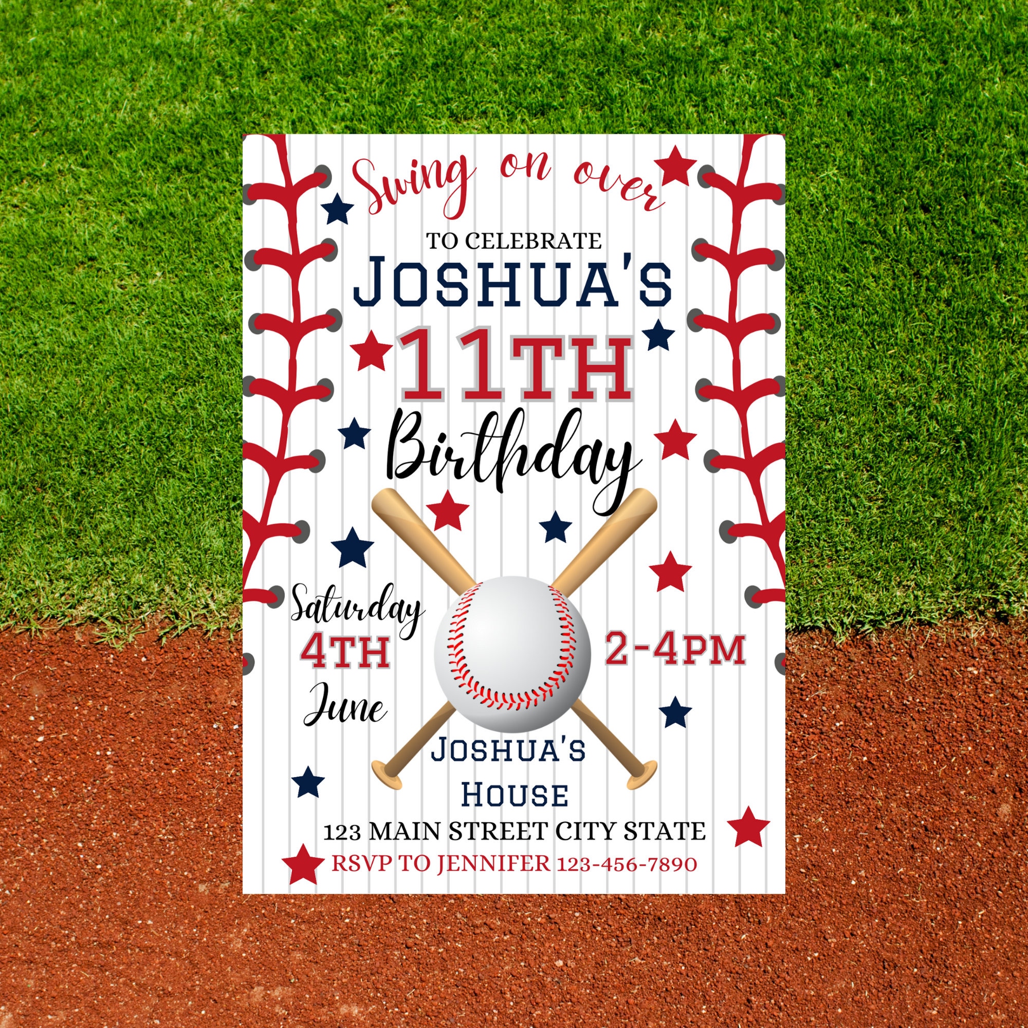 Baseball Birthday Invitation Template: Sport Party, Editable in Canva ...