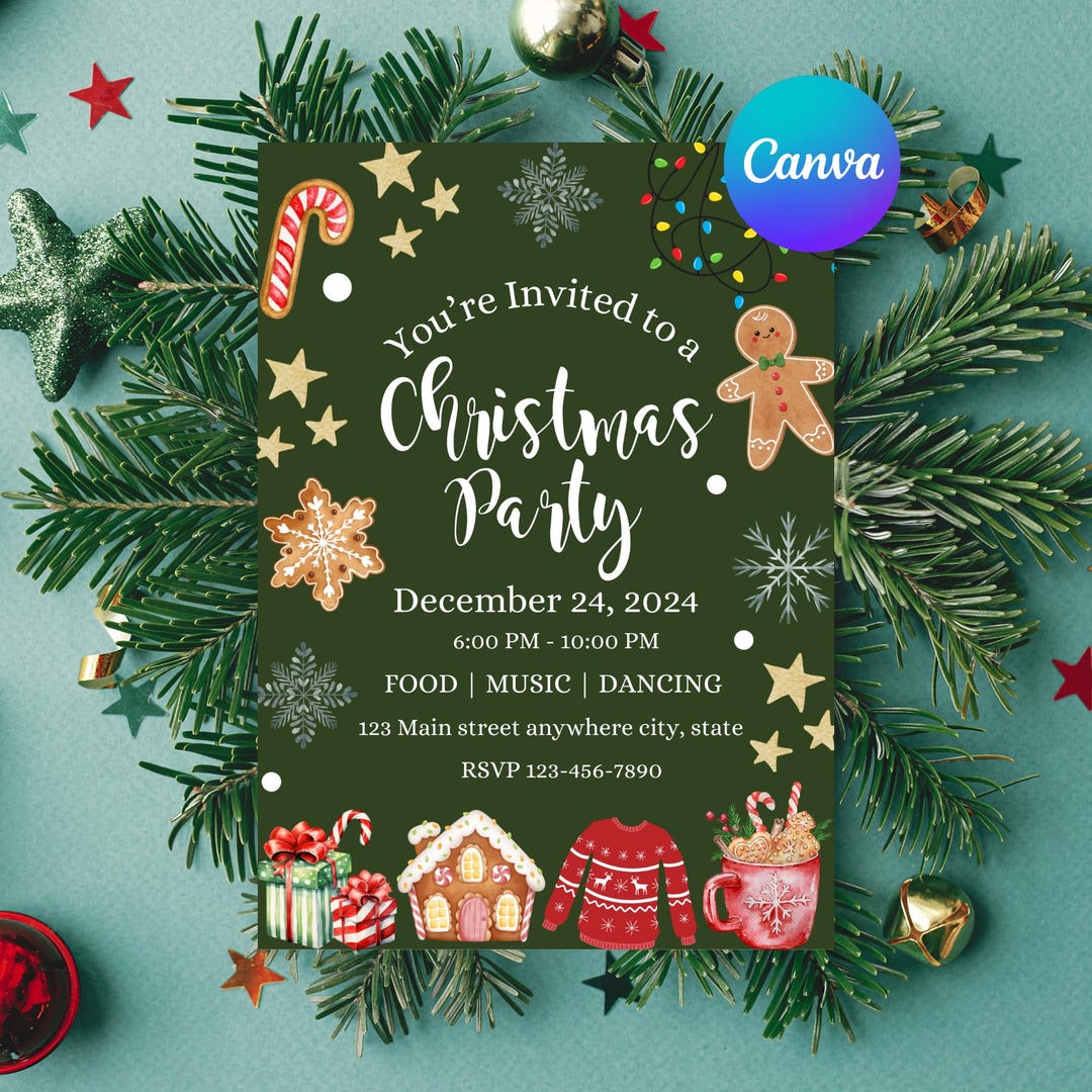 Custom Christmas Party Invitation: Digital Download - Etsy