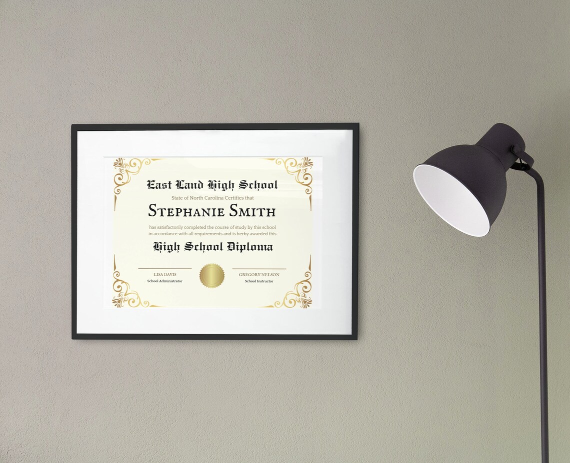 Homeschool Diploma, Editable Digital Homeschool High School Diploma ...