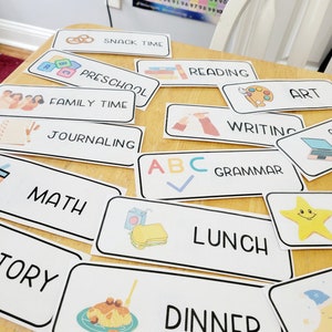 Daily Schedule Cards Homeschool Daily Schedule Cards PDF Print at Home ...