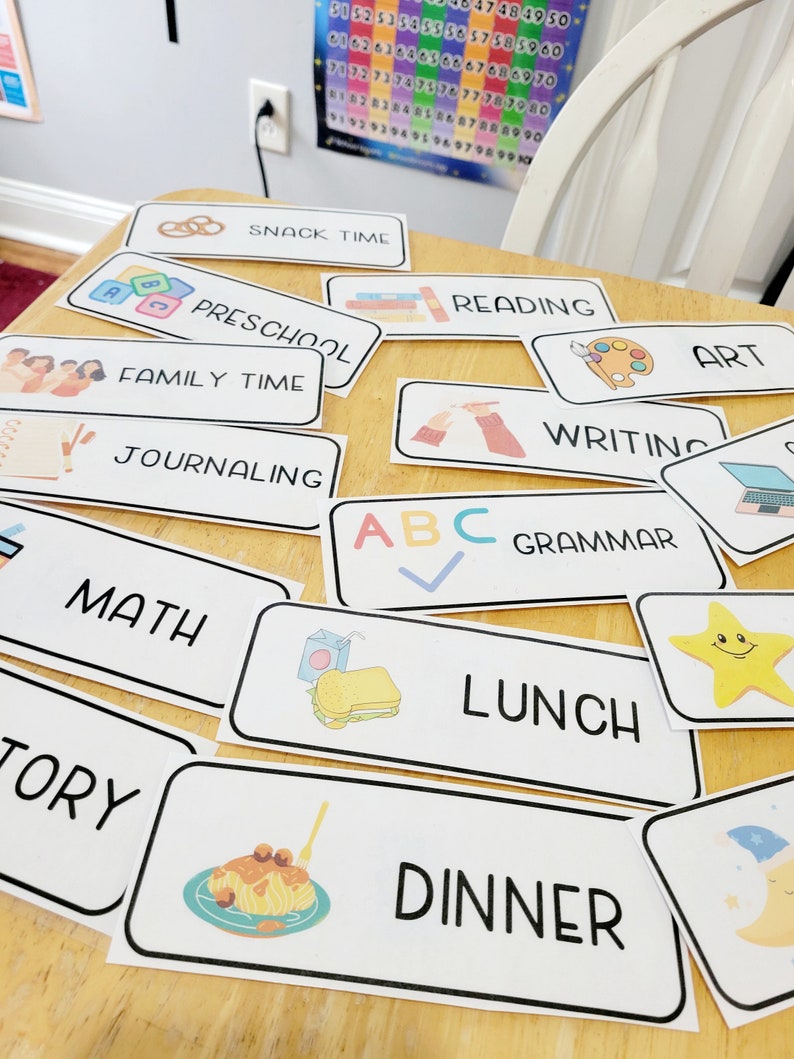 Daily Schedule Cards Homeschool Daily Schedule Cards PDF Print - Etsy