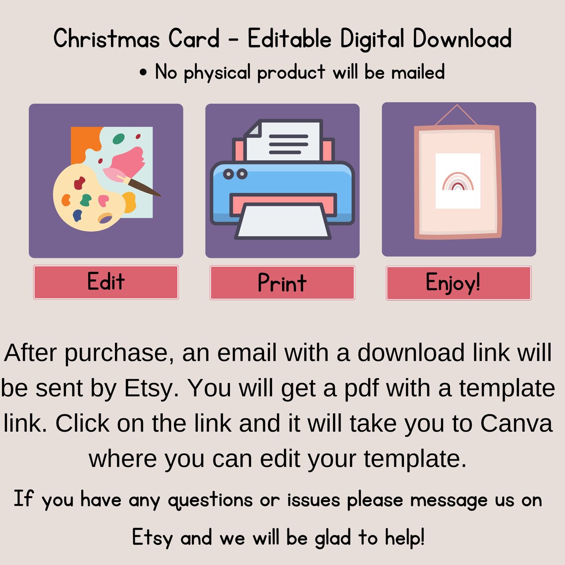 Printable Christmas Cards, Editable Christmas Cards, Photo Christmas ...