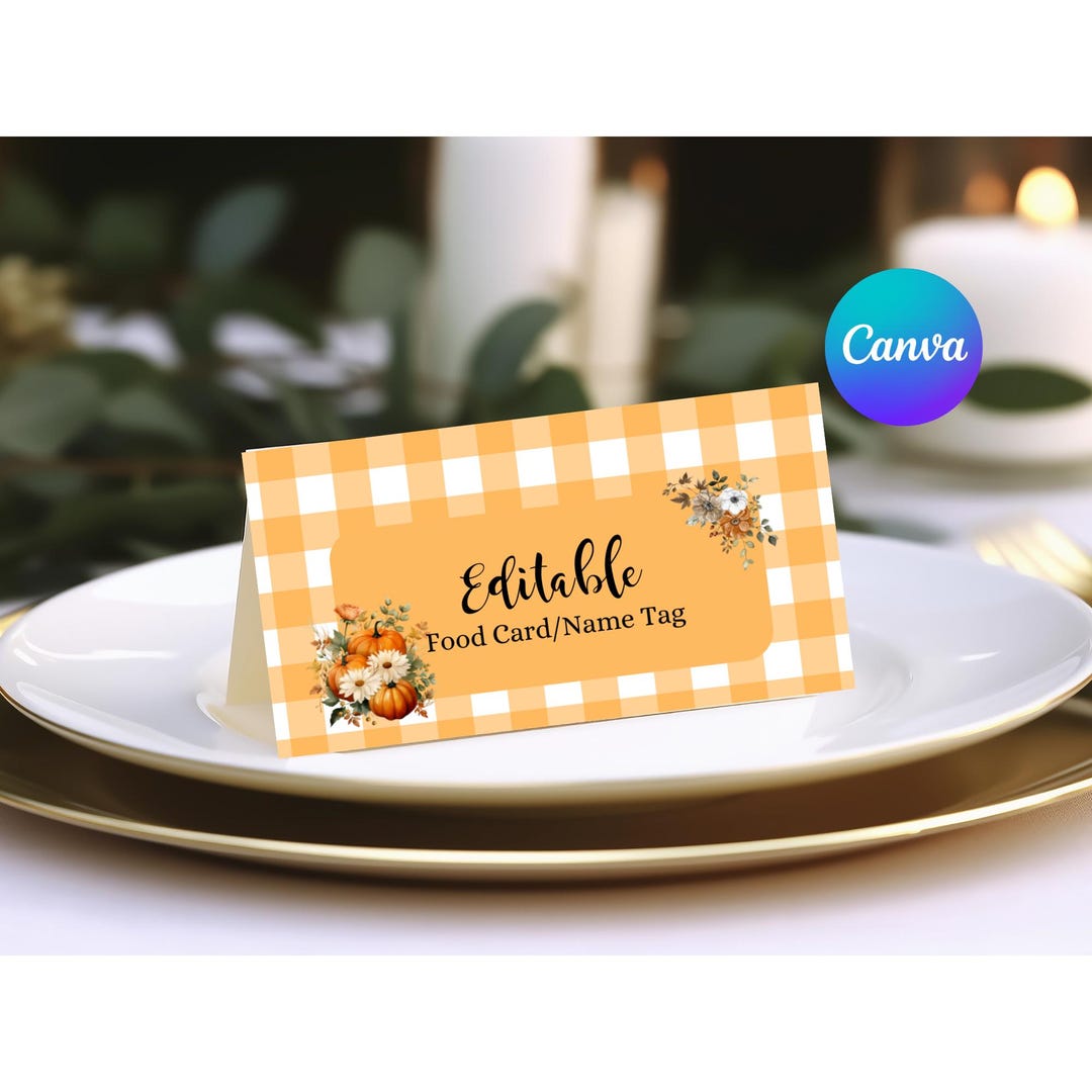 Editable Thanksgiving Food Tent Printable, Thanksgiving Table Decor ...