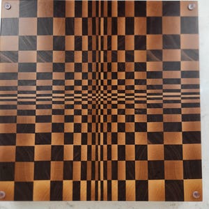 Optical Illusion Walnut & Maple End Grain Cutting Board Double Sided - Etsy