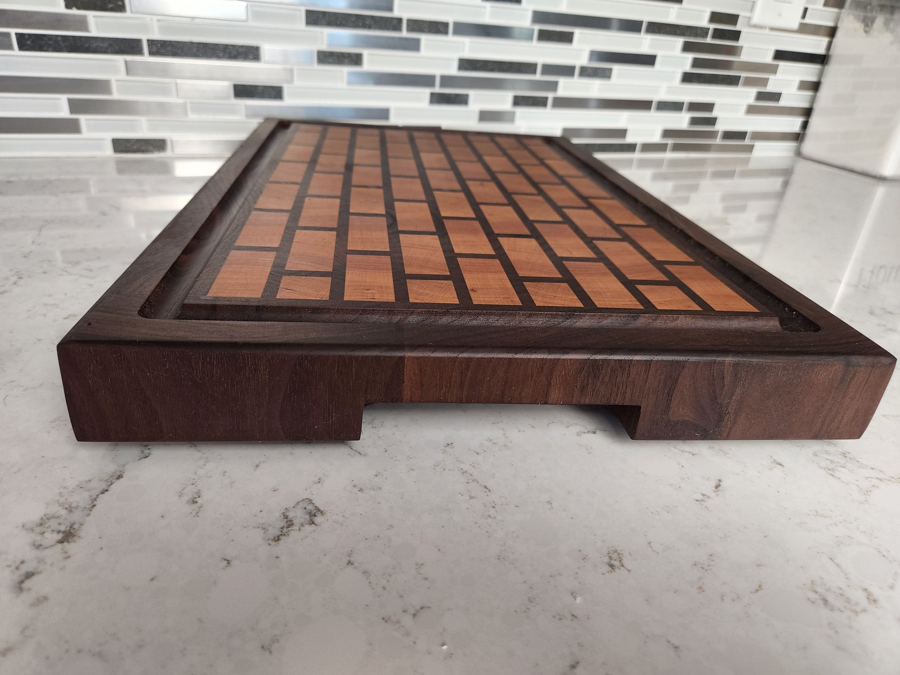 Brick Pattern End Grain Cutting Board Walnut and Cherry - Etsy