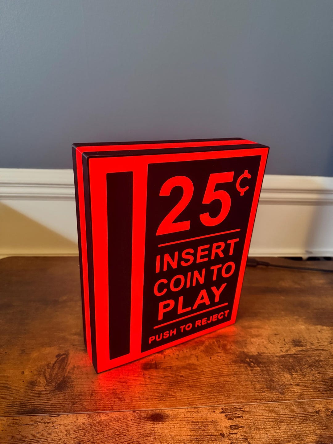 Insert Coin Arcade and Pinball LED Sign: 3D Printed Mancave Decor - Etsy