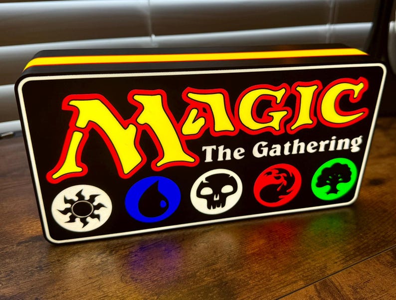 MTG Magic the Gathering Style LED Sign: 3D Printed Mancave Decor - Etsy